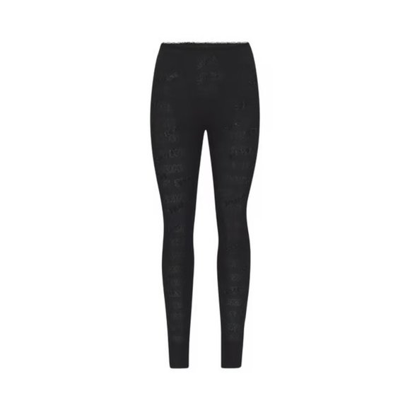 SKIMS | Pants & Jumpsuits | Skims Rhinestone Logo Pointelle Legging ...